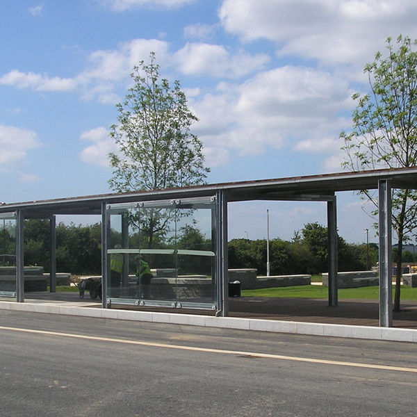 Bespoke hardwood timber and metal bus shelters | Images