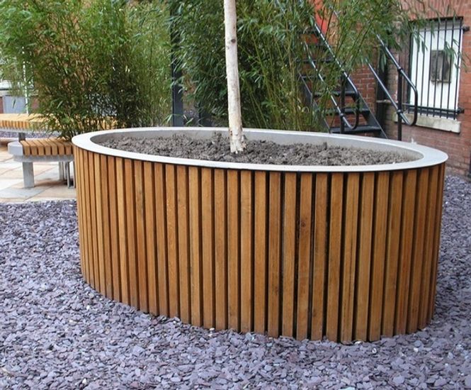 Lime Grove hardwood timber planter | Woodscape