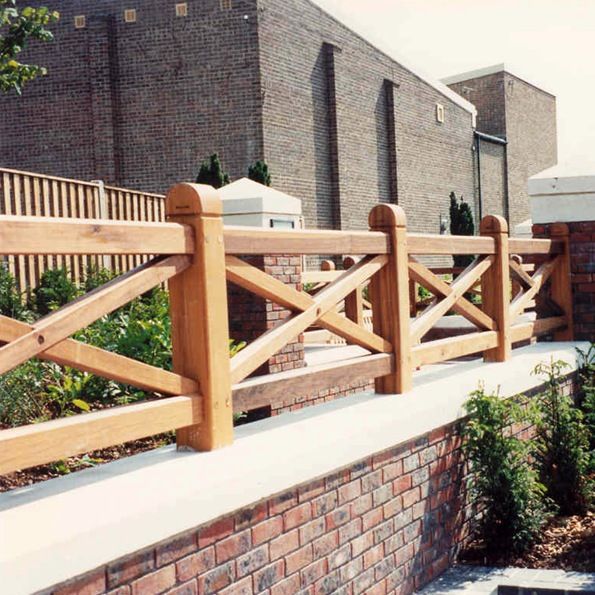 Cross Brace timber post and rail fencing | Images