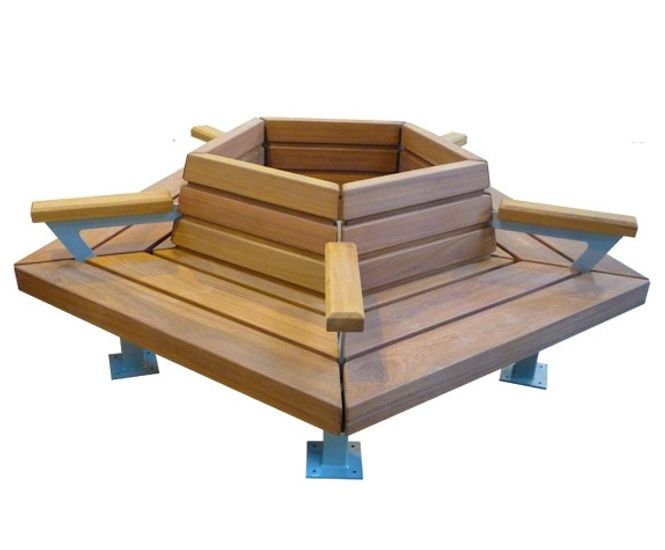 Pentagon timber tree seat | Woodscape