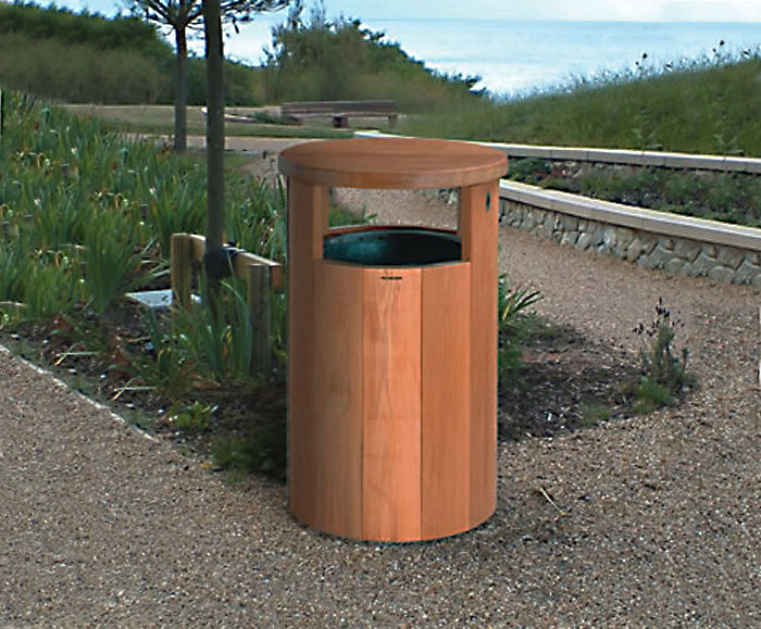 LBR 90 hardwood lockable round bin with fixed top | Images