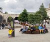 Movable circular hardwood tree seats for public realm | Woodscape