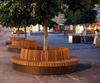 Movable circular hardwood tree seats for public realm | Woodscape