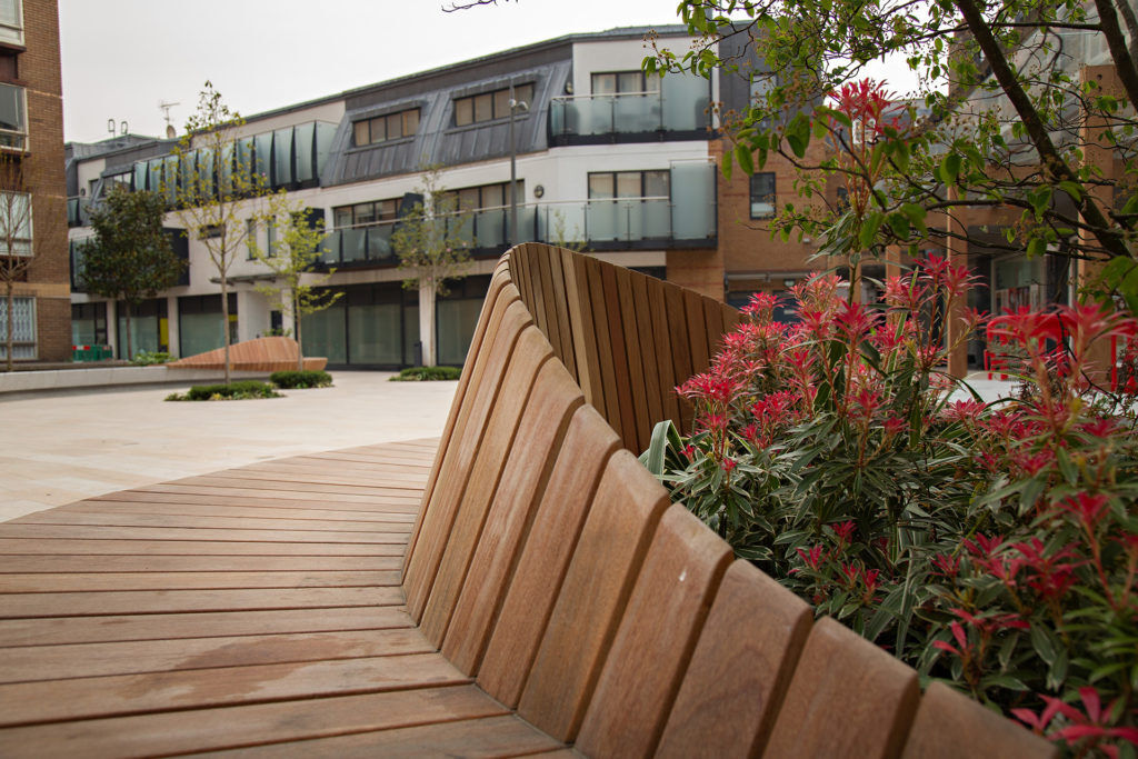 Images for Bespoke curved timber and granite seating - Halkin Arcade ...