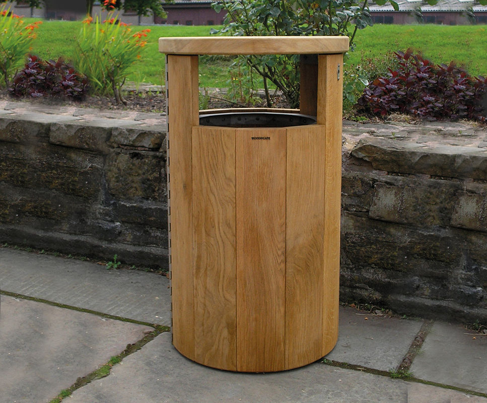 LBR 90 hardwood lockable round bin with fixed top | Images