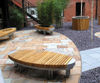 Lime Grove oval bench with slatted FSC® timber top | Woodscape