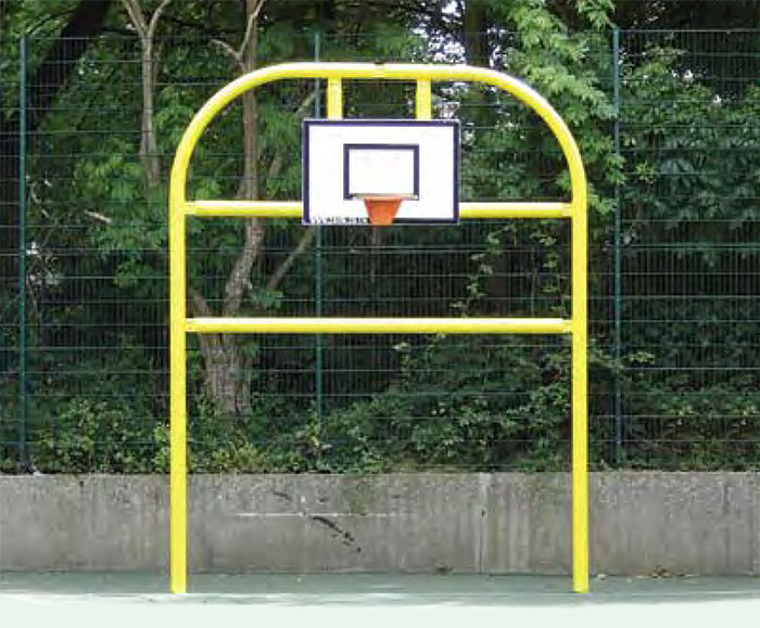 Fence mounted basketball hoop with steel backboard | Images