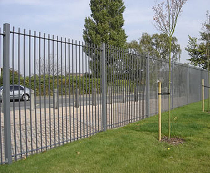 Vertical solid bar steel railings | Zaun | ESI External Works