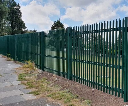 Crash-rated high-security palisade fencing for school | Barkers Fencing ...