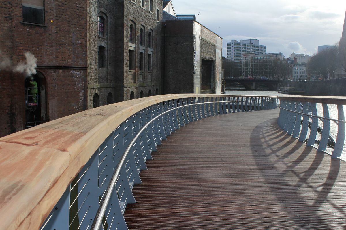 91m-long curved footbridge - Finzels Reach, Bristol | CTS Bridges | ESI ...