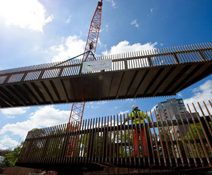 Cycle ramp and bridge over the River Lee, Bow | CTS Bridges | ESI ...