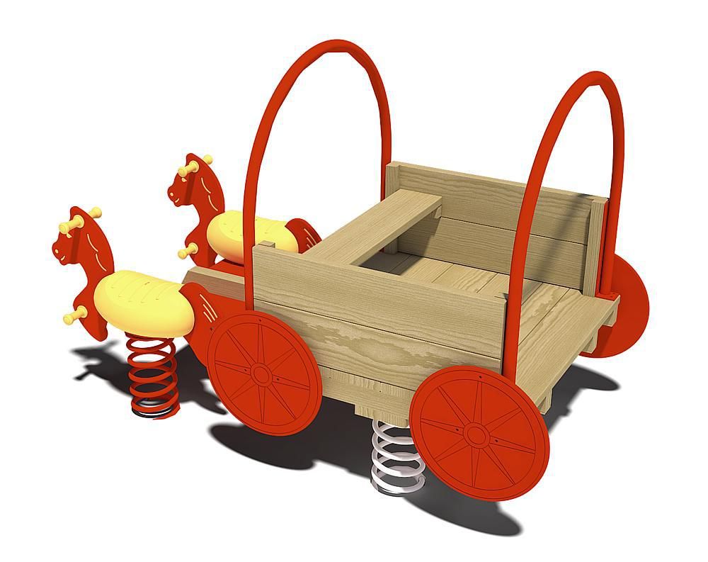 eibe multi-spring rocker covered wagon - playground spring toy for ...