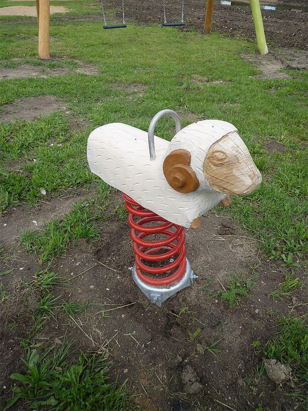 Sheep Spring Rocker - outdoor robinia wood playground spring rider | Images