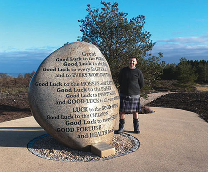 Polished and inscribed Good Luck Stone - Gleneagles | Galloway Granite