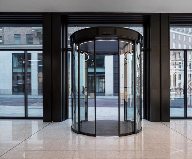 Automatic circular sliding doors for 1930's Art Deco building | GEZE UK