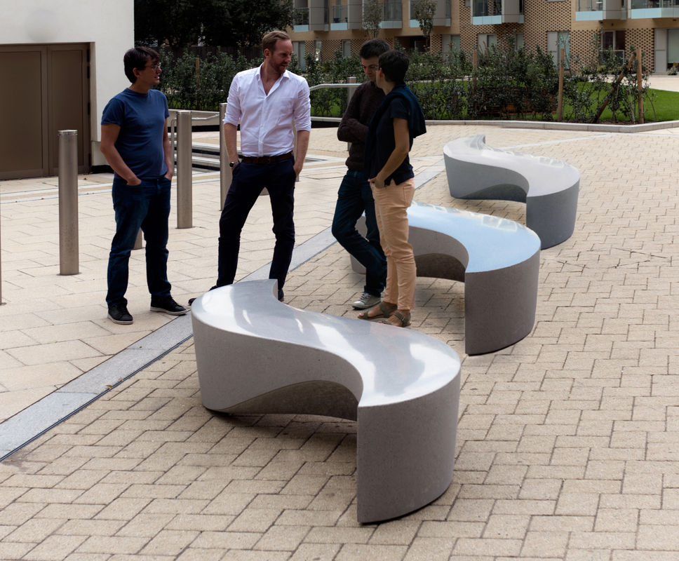 Wave granite aggregate concrete bench | Images