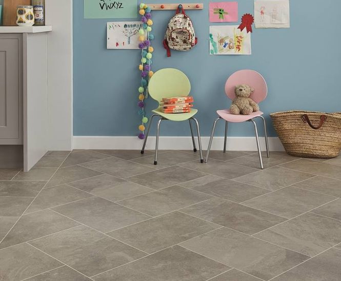 Knight Tile stone-effect vinyl commercial flooring tiles | Karndean