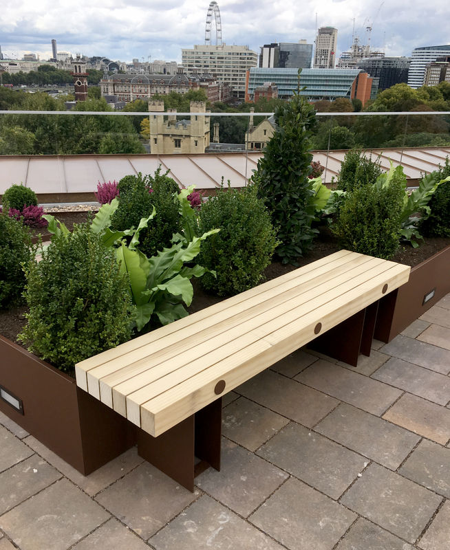 Images for Exeter EX005L contemporary timber and aluminium bench