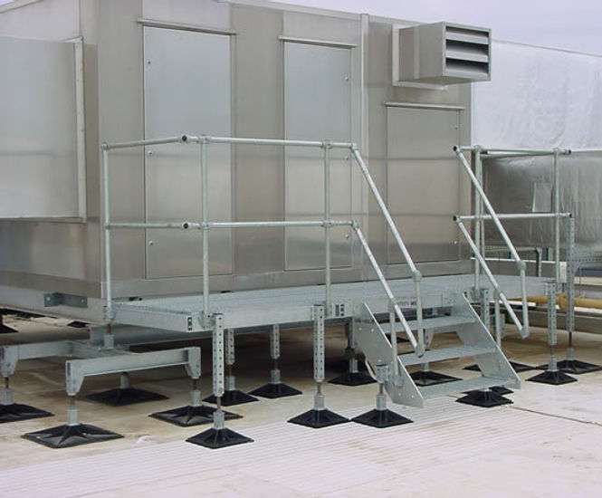 Roof-Pro support for building services on flat roof | Roof-Pro