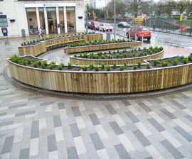 Castleton timber planters - Rochdale town centre | Street Design | ESI ...