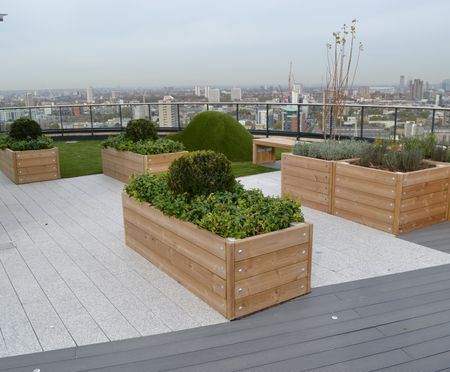 Timber roof terrace planters | Street Design | ESI External Works