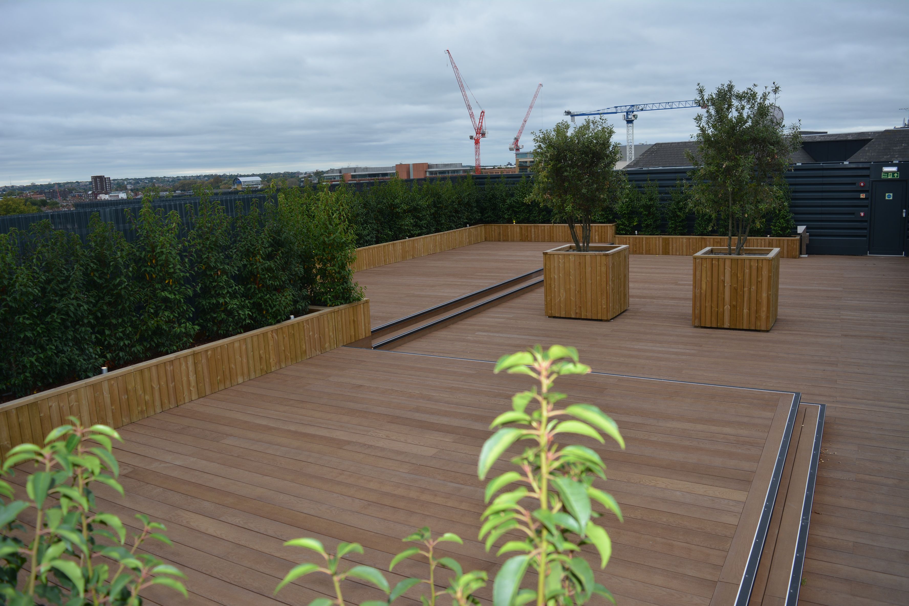 Timber roof terrace planters | Street Design | ESI External Works