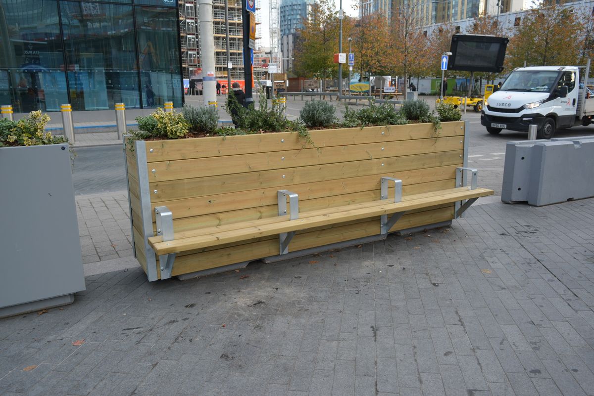 Planters with integrated seating | Street Design | ESI External Works