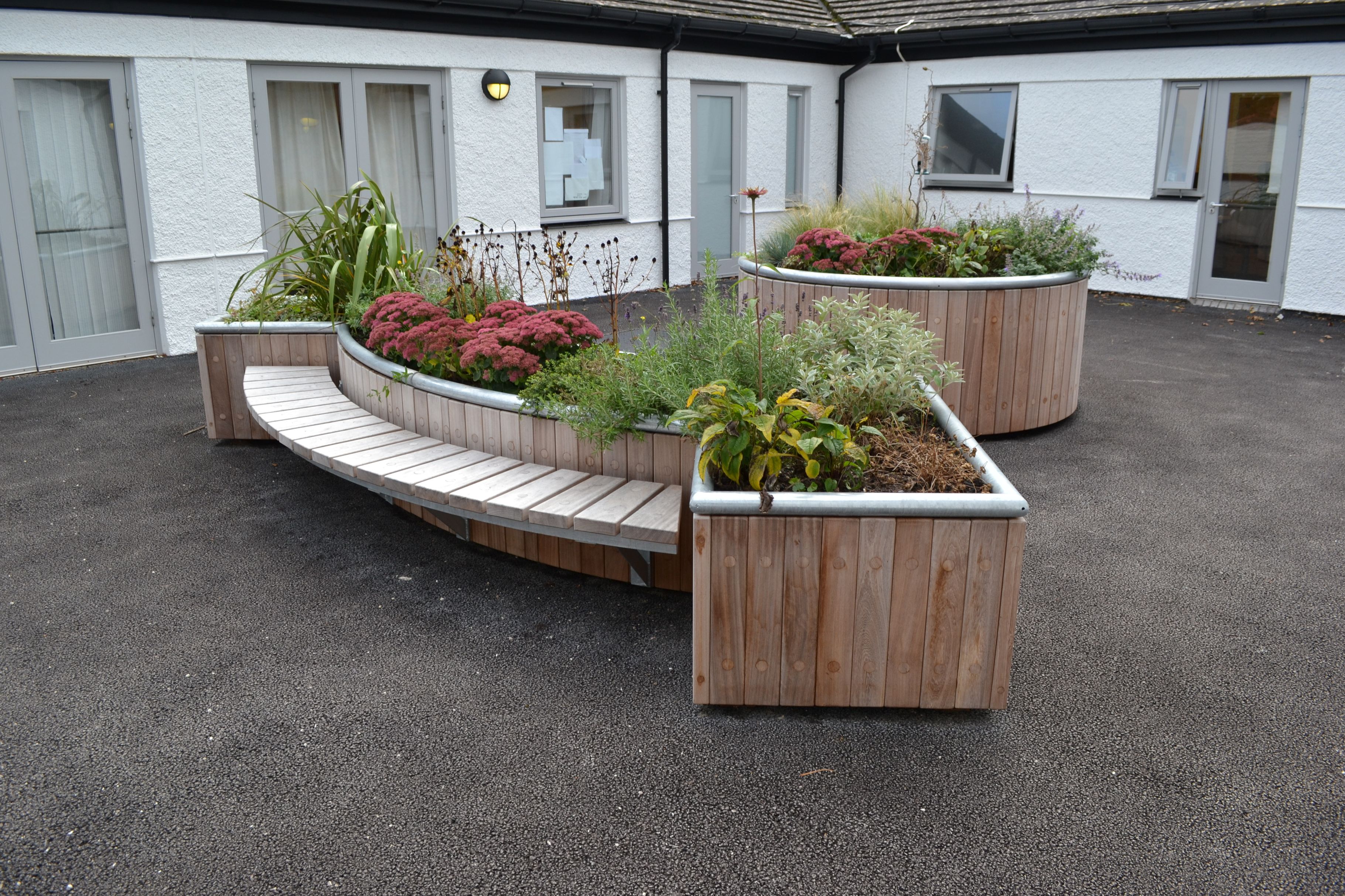 Castleton FSC timber & steel planter | Street Design | ESI External Works