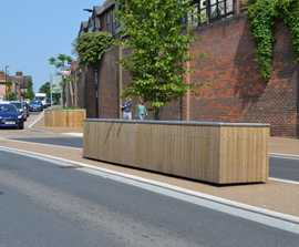 Castleton FSC timber & steel planter | Street Design | ESI External Works