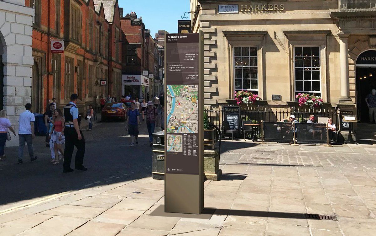 Pedestrian wayfinding signage - York | Trueform | ESI External Works