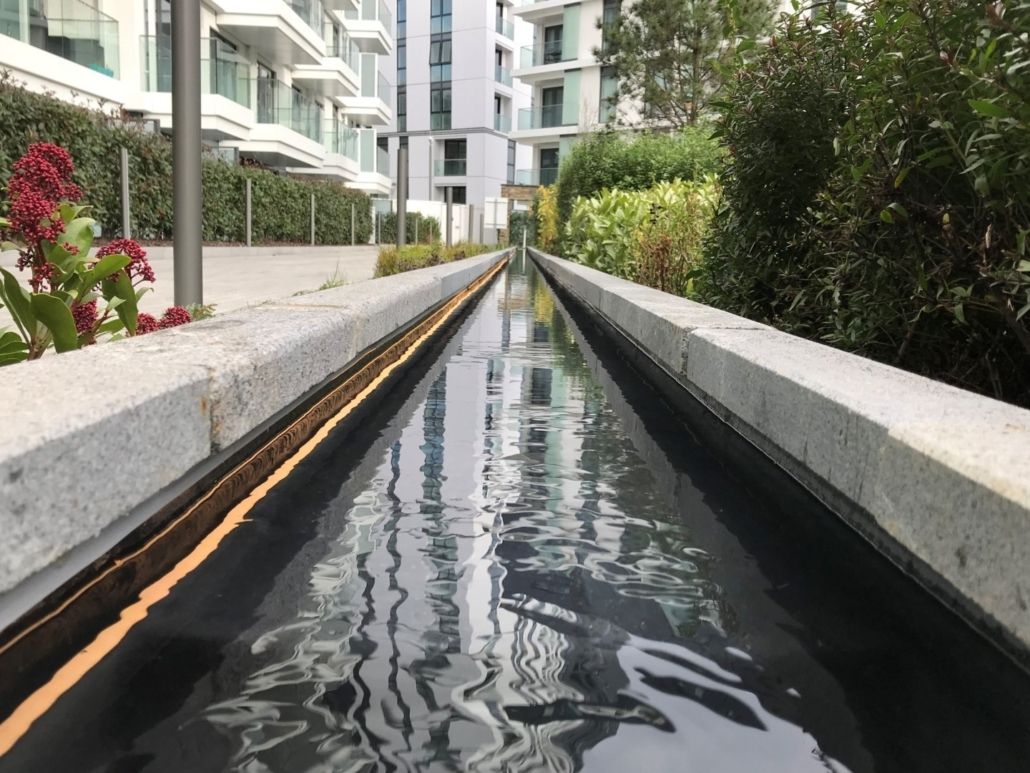 Rill, cascade and mirror pool - Nine Elms, London | Images