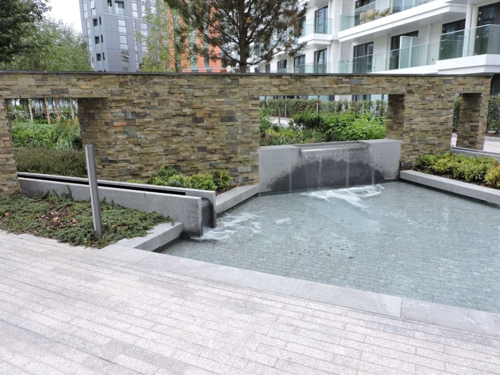 Rill, cascade and mirror pool - Nine Elms, London | Images