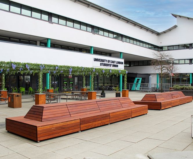 Bespoke podium seating - UEL Docklands Campus | Bailey Street Furniture ...