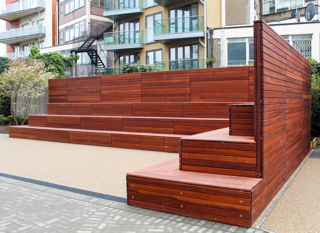 Bespoke podium seating - University Square, Stratford | Images