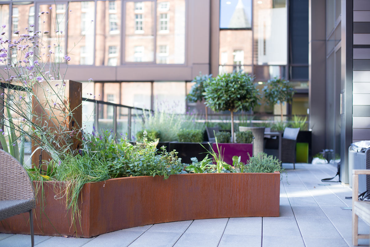 Images for Bespoke faux corten steel planters for balcony