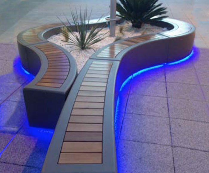 Rhumba - GRP and timber curved, modular bench | Images