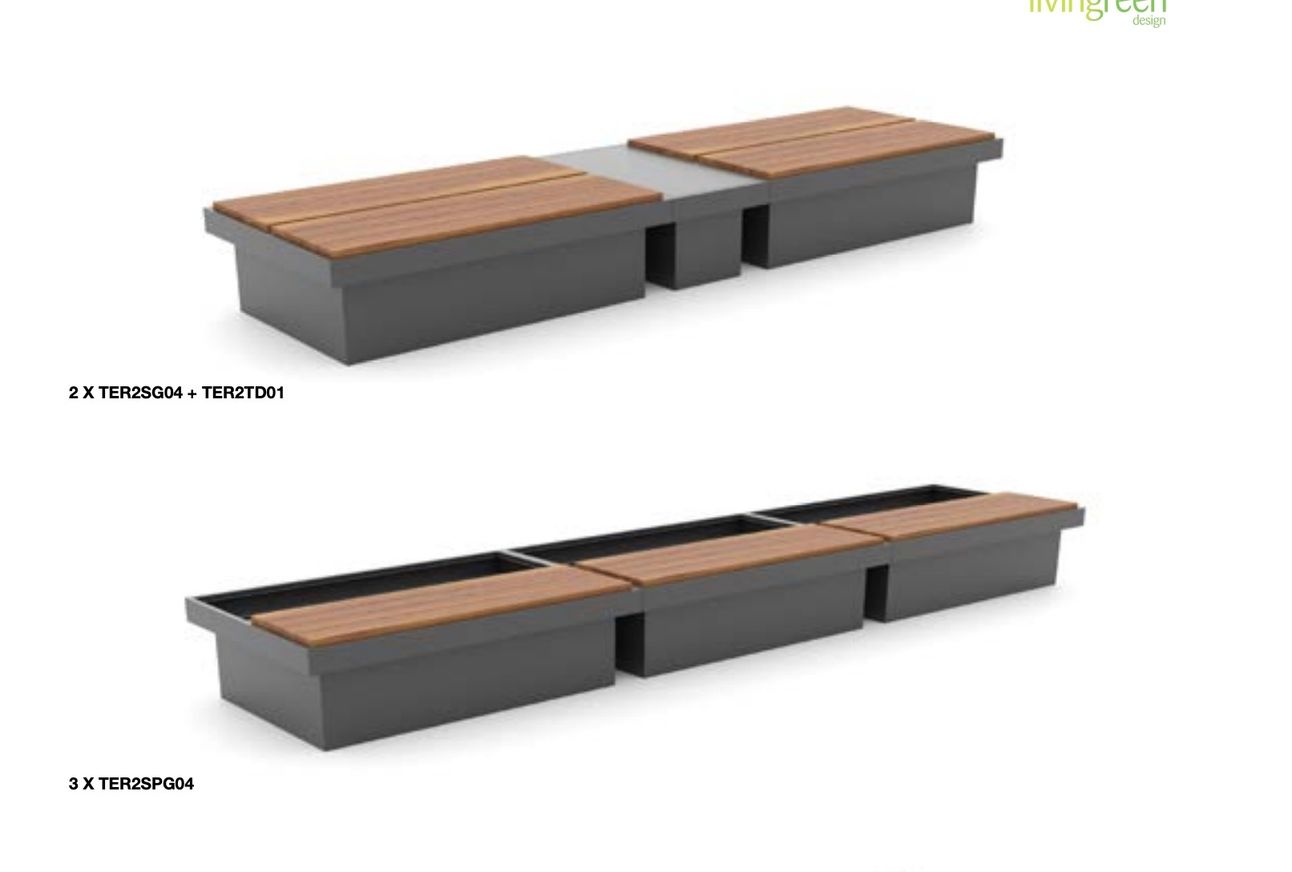 Terraces 2 - modular rectilinear planter seating system | Livingreen ...
