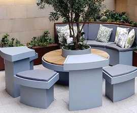 Terraces 1 - modular curved planter and seating system | Livingreen ...