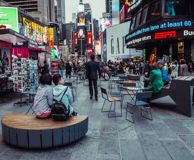 Versatile seating and tables for Times Square, New York | Vestre Ltd