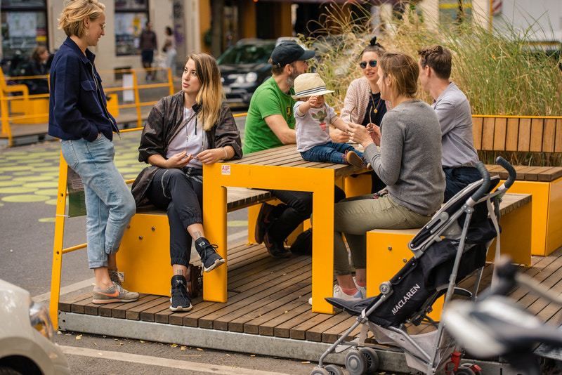 Modular PARKLETS transform city parking spaces in Berlin | Vestre Ltd ...