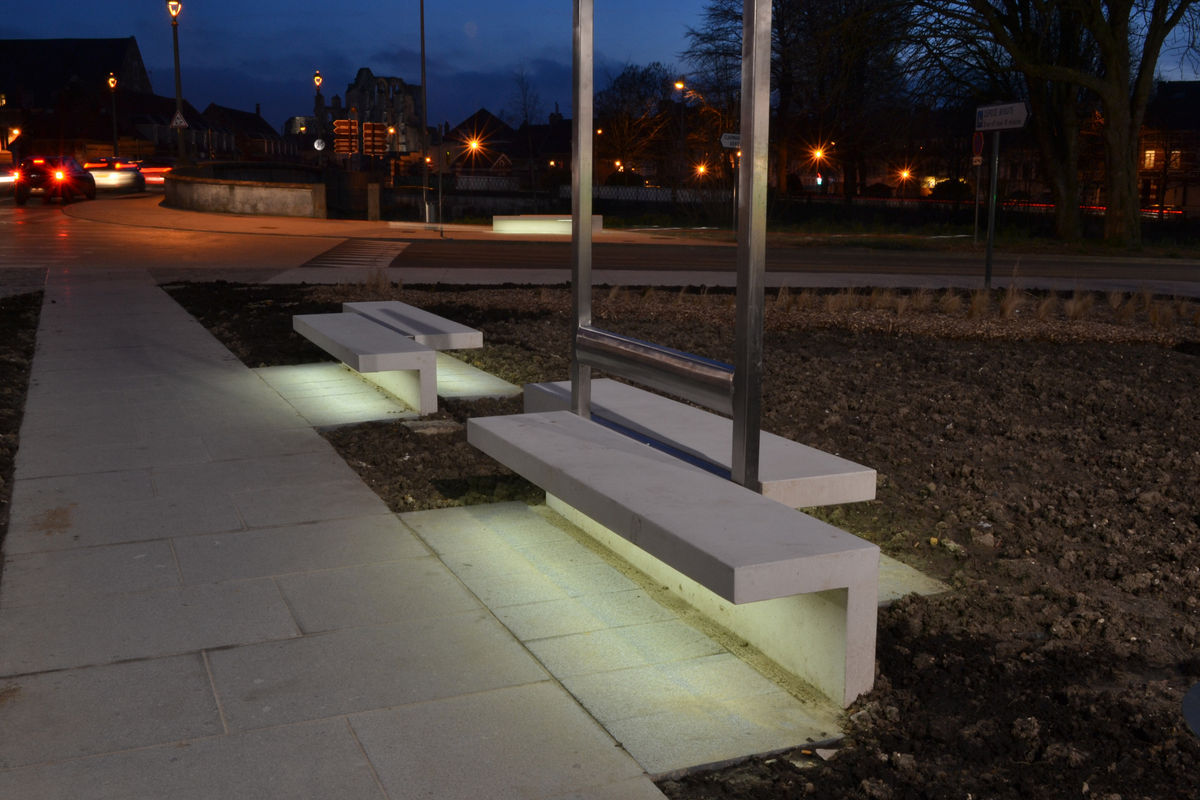 Images for LED-Line - L-shaped concrete bench with integral LED lighting