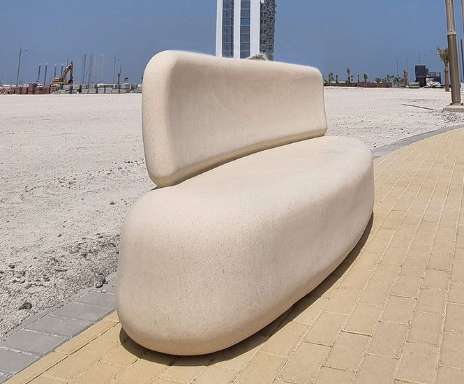 Bench Articulus Oval - concrete chamfered outdoor bench | URBASTYLE®