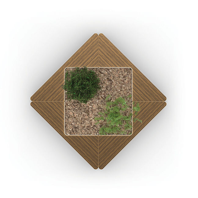 Triangle modular planter and bench system | Images