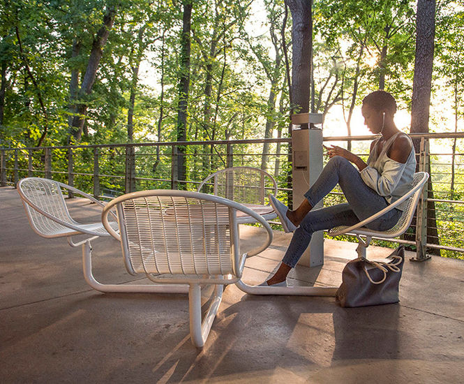 Carousel steel picnic table by Landscape Forms | Artform Urban Furniture