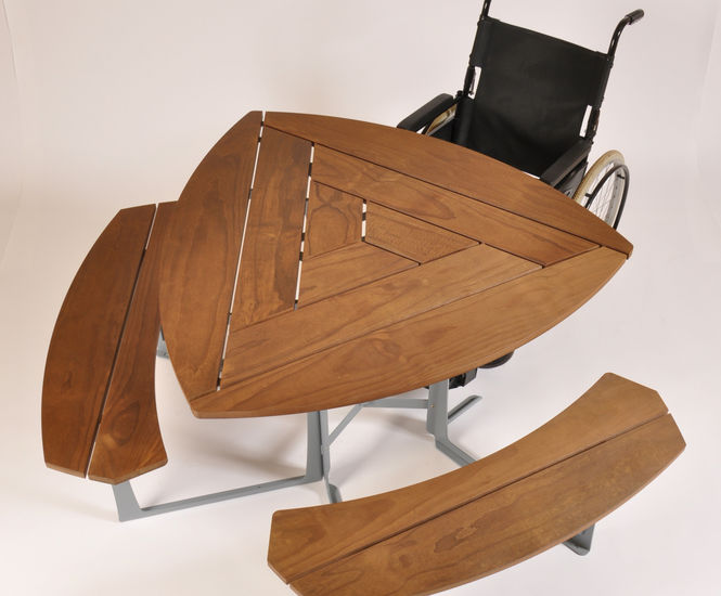 Plec wheelchair accessible picnic table and bench set | Heseltine Design