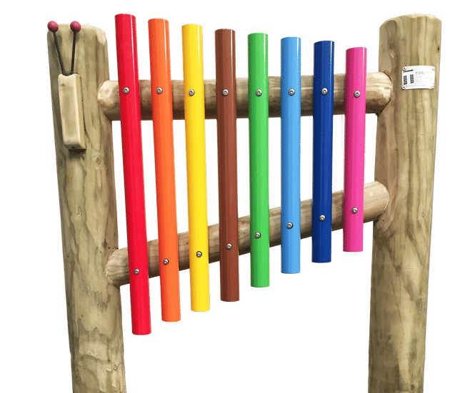 Multi-coloured outdoor chimes - set of 8 | Timotay Playscapes