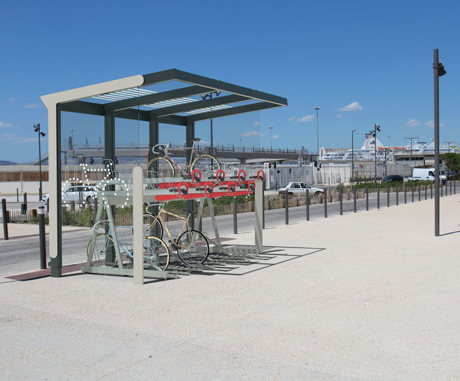 Aureo Velo single-tier or two-tier cycle shelter | mmcité UK