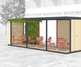 Cuby enclosed outdoor seating module for public spaces | mmcité UK ...