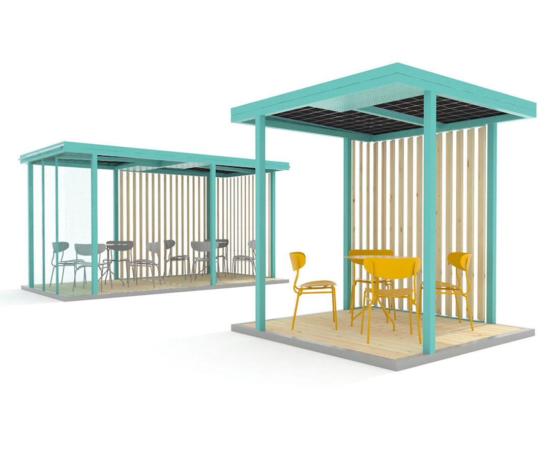 Cuby enclosed outdoor seating module for public spaces | mmcité UK ...