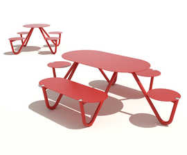 Orbit - Metal Outdoor Seating Unit with Circular or Oval table | mmcité ...